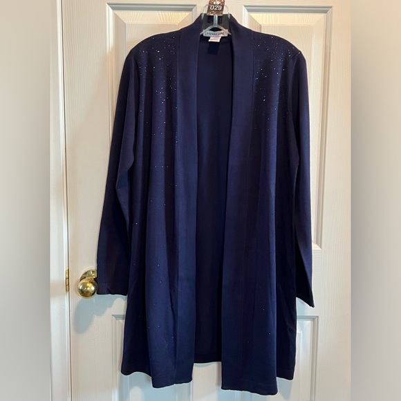 Estrna Jane | Sweaters | Estrna Jane Elegant Navy Open Front Duster ...